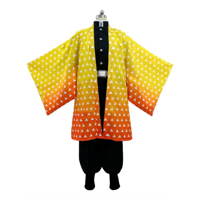 Demon Slayer Agatsuma Zenitsu Cosplay Costume